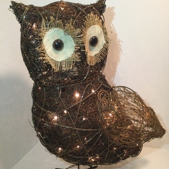 Other | Light Up Wicker Owl 12 X 22 | Poshmark